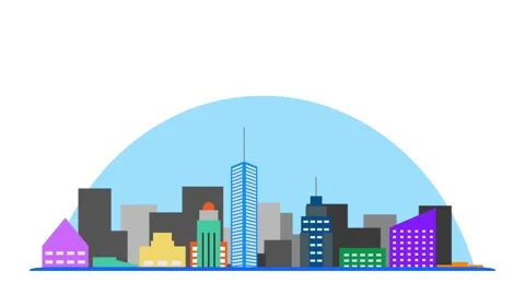 Loopable 4K city skyline, created as a 2... | Stock Video | Pond5
