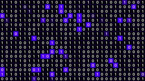 Loopable: Grid of Binary Numbers With Bl... | Stock Video | Pond5