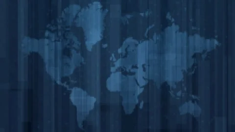 Loopable Pixelated Blue World Map with D... | Stock Video | Pond5