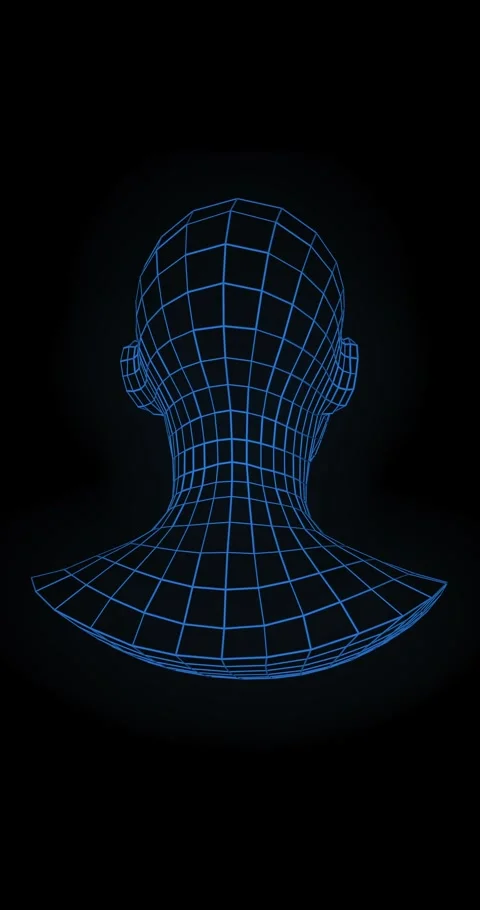 Loopable rotating mesh woman face | Stock Video | Pond5