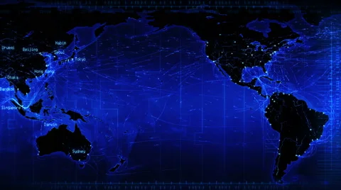 Loopable world map with connections and ... | Stock Video | Pond5