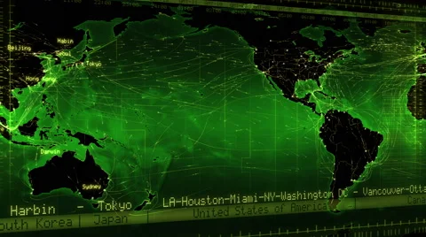 Loopable world map with connections, cou... | Stock Video | Pond5