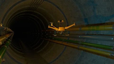 Looped 3D animation of a UAV in a concre... | Stock Video | Pond5