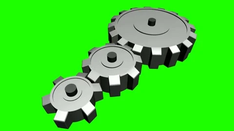 Looped animation of 3D cogs turning on g... | Stock Video | Pond5