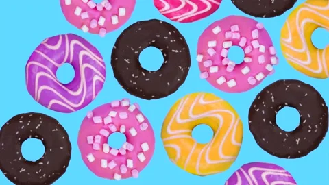 looped animation of different donuts app... | Stock Video | Pond5