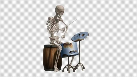 Looped animation of a drumming skeleton ... | Stock Video | Pond5