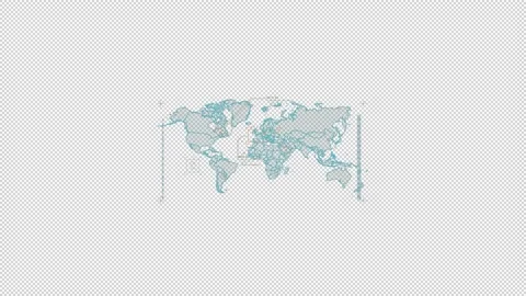 Looped animation of a world map HUD elem... | Stock Video | Pond5