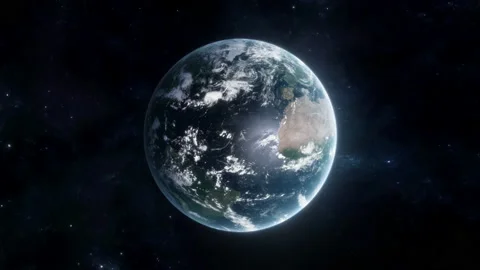 Looped Blue planet Earth in Space agains... | Stock Video | Pond5