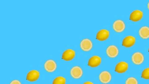 looped fruit animation of a yellow lemon... | Stock Video | Pond5