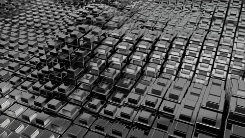 Looping abstract metal cubes animation. | Stock Video | Pond5