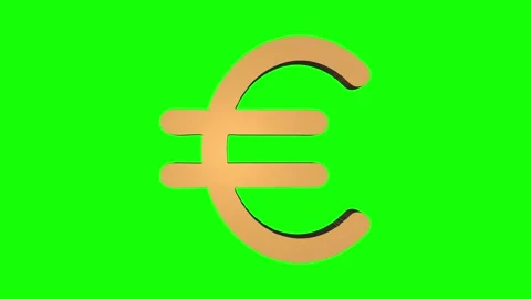 Looping Animation of 3D Gold Euro Symbol... | Stock Video | Pond5