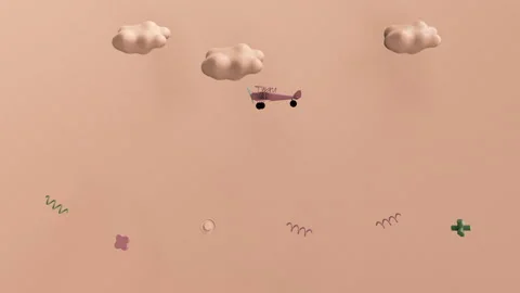 Looping animation of airplane with cloud... | Stock Video | Pond5