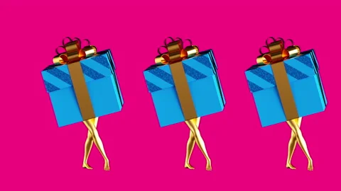 looping animation of dancing 3d gift box... | Stock Video | Pond5