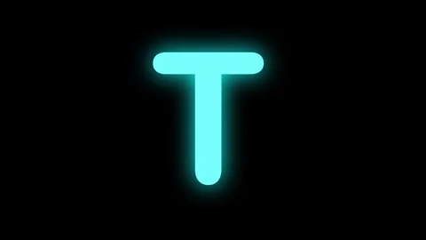 Looping animation of a glowy letter T ch... | Stock Video | Pond5