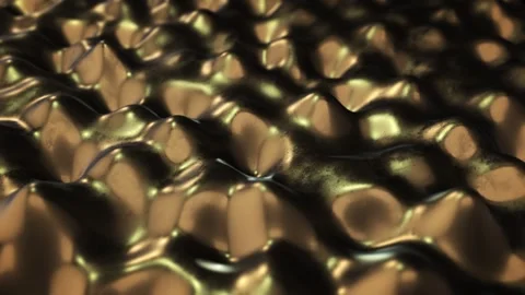 Looping Animation Of Golden Liquid Metal | Stock Video | Pond5