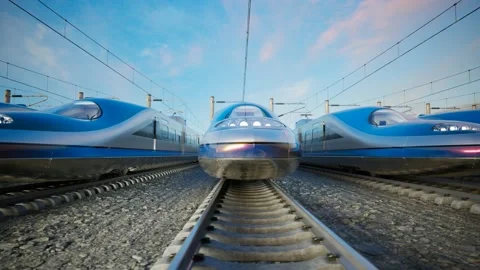 Looping animation of modern high-speed t... | Stock Video | Pond5