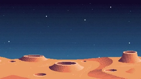 Looping animation of pixel art planet su... | Stock Video | Pond5