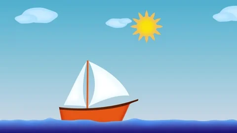 Looping animation. Ship sailing in the o... | Stock Video | Pond5