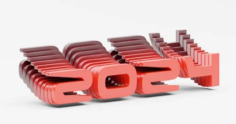 Looping animation of the text "2024" | Stock Video | Pond5