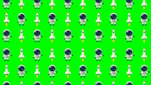 Looping Astronaut Dash on Green Screen | Stock Video | Pond5