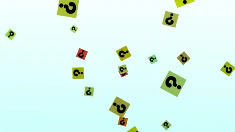 Looping background falling animated ques... | Stock Video | Pond5