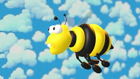 Looping cartoon animation of a bumblebee... | Stock Video | Pond5