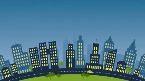 Looping cartoon animation of cars drivin... | Stock Video | Pond5