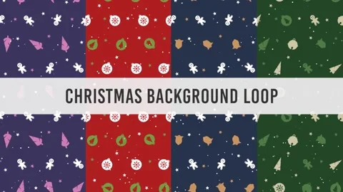 Looping Christmas Patterns Background Animation ~ After Effects #286128864