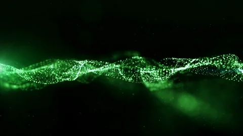 Looping digital green color particles wa... | Stock Video | Pond5