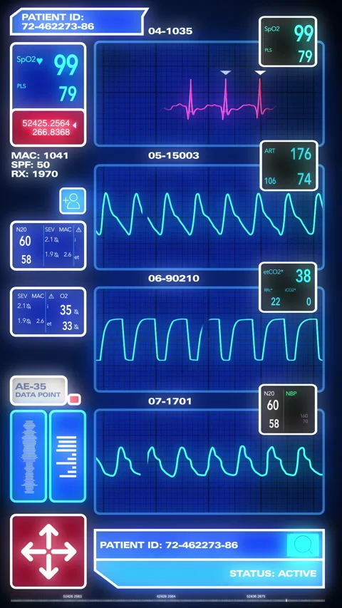 Looping Futuristic Vertical Medical Disp... | Stock Video | Pond5