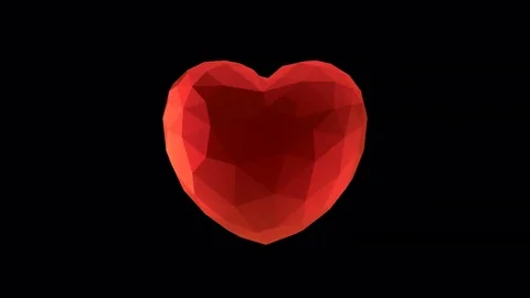 Looping Low Poly Shiny Red Heart Beat An... | Stock Video | Pond5