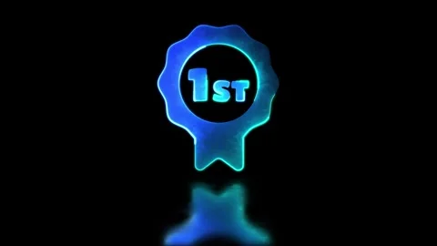 Looping neon glow effect First medal ico... | Stock Video | Pond5