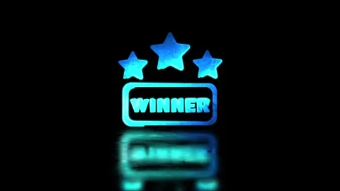 Looping neon light effect Winner icon, b... | Stock Video | Pond5