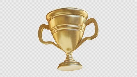 Looping Spinning Gold Trophy With Alpha ... | Stock Video | Pond5