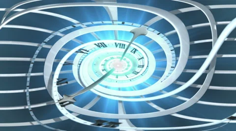 Looping Spiral Clock Stock Footage ~ Royalty Free Stock Videos | Pond5