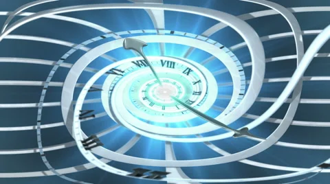 Looping Spiral Clock Stock Footage ~ Royalty Free Stock Videos | Pond5