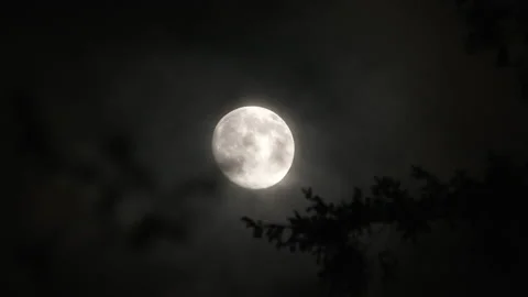 Looping Stormy Night Full Moon Sky | Stock Video | Pond5