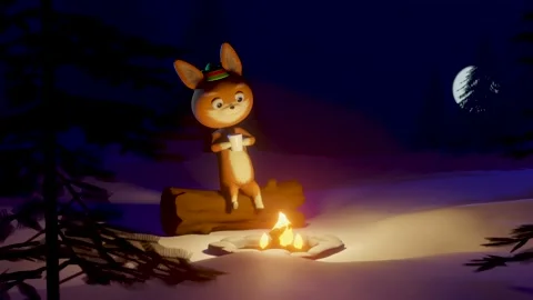 Looping Winter Campfire in Woods with Fo... | Stock Video | Pond5