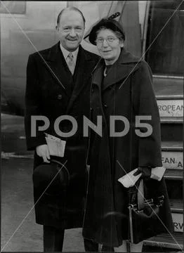 Lord (dead March 1982) And Lady Rab Butler Leaving For Paris. Stock ...