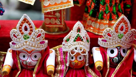 Lord Krishna Subhadra Balaram Bhagwan In... | Stock Video | Pond5