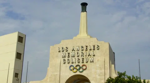 Los Angeles Memorial Coliseum Sign | Stock Video | Pond5