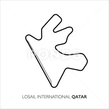 Losail circuit, Qatar. Motorsport race track vector map: Royalty Free ...