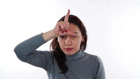 Loser hand gesture. Female hand showing ... | Stock Video | Pond5