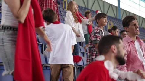 Losing game. Young people, football fans... | Stock Video | Pond5