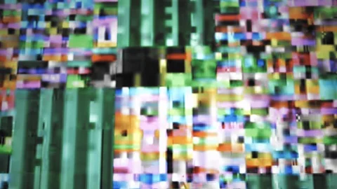 Lost signal VHS glitches and static nois... | Stock Video | Pond5