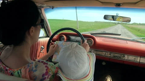 Woman Driving Car With Children Stock Video Footage | Royalty Free ...