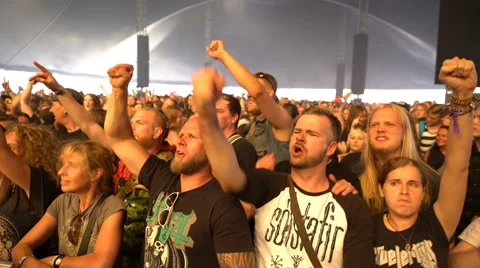 A lot of fans applauding and waving thei... | Stock Video | Pond5