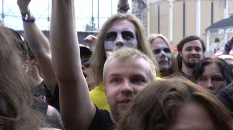 A lot of fans applauding and waving thei... | Stock Video | Pond5