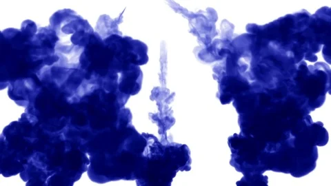 A lot of flows of isolated blue ink inje... | Stock Video | Pond5