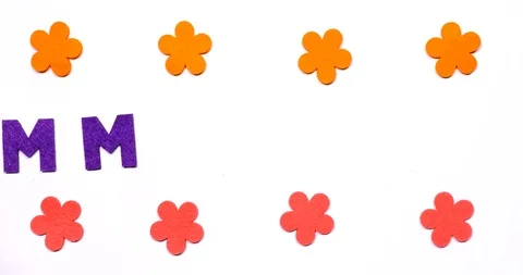 A lot of Lilac dancing letter M of the E... | Stock Video | Pond5